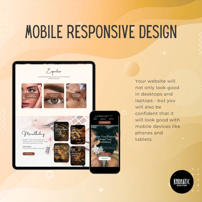 PMU Artist Website Template, Microblading Eyebrow Canva Website, Landing Page for Permanent ...