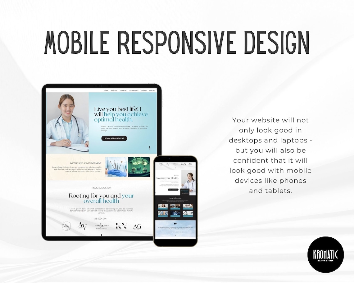 Medical Doctor Canva Website Template, Healthcare Canva Website Design ...