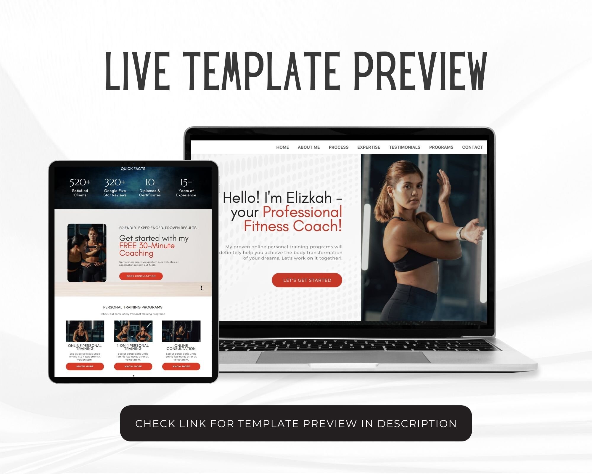 Fitness Coach Canva Website, Trainer Landing Page Design, Professional ...