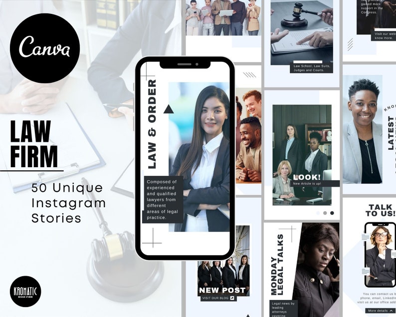 Law Firm Instagram Story Templates: Professional Canva Theme (50) - Etsy