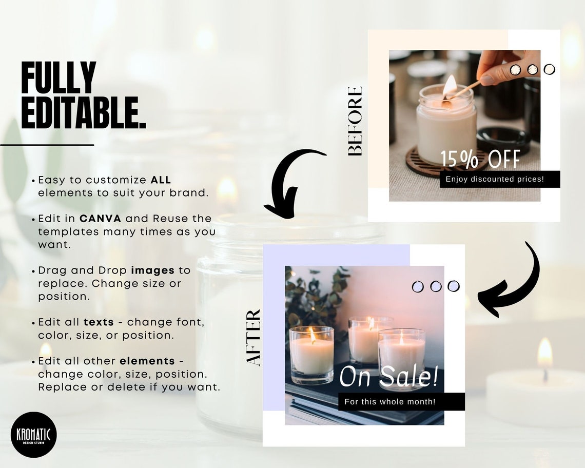 50 Candle Shop Instagram Post Template Canva, Candle Making Business ...