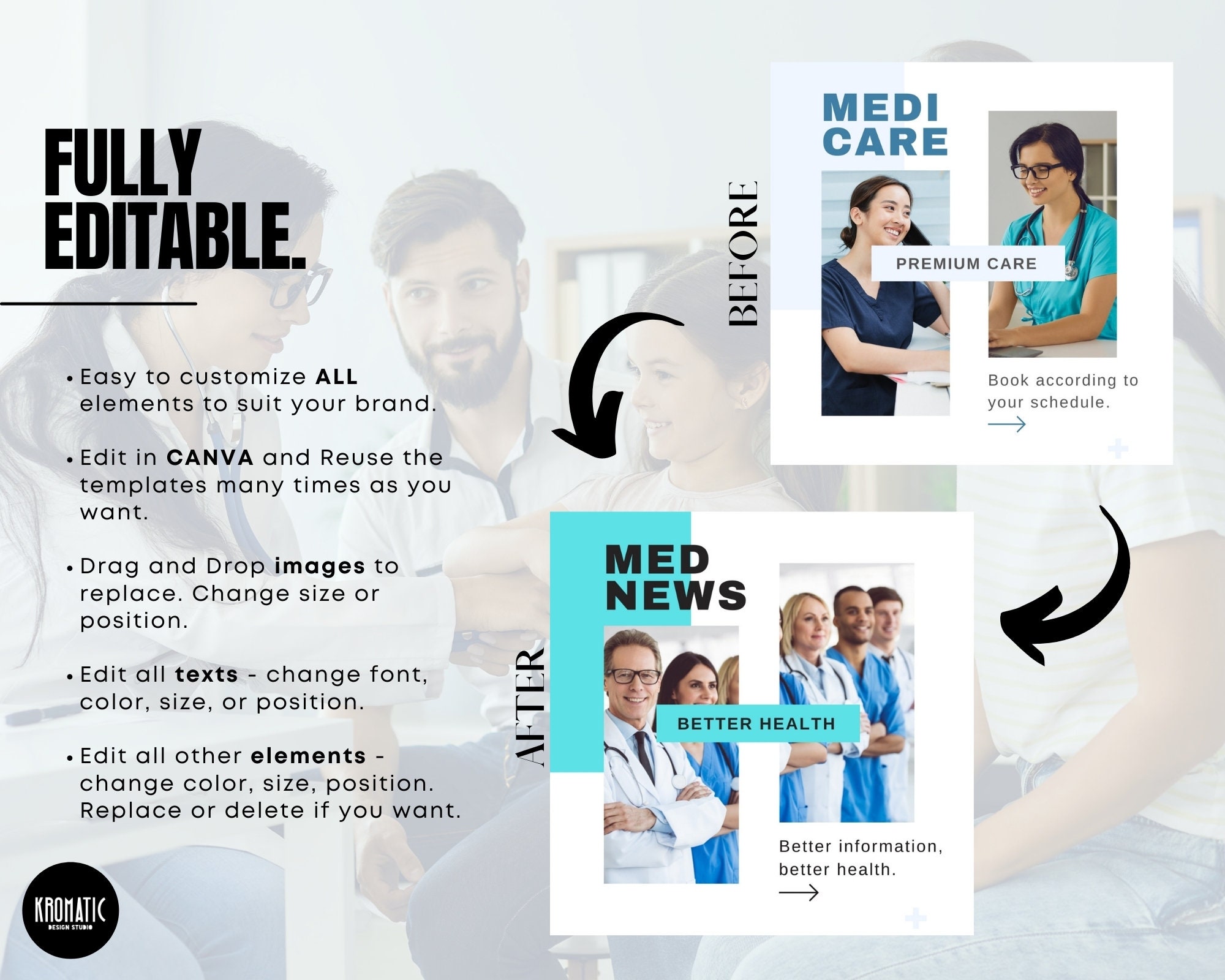 Medical Doctor Instagram Puzzle Template: Canva Healthcare Theme - Etsy