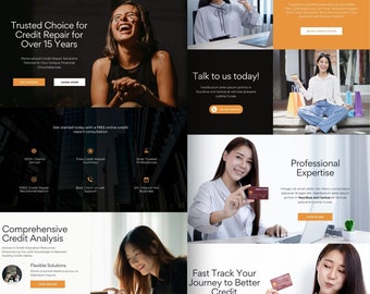 Credit Repair Canva Website Template, Credit Specialist Website Design ...
