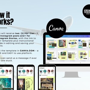 100 Travel Agency Instagram Template Canva, Post and Story IG Template ...