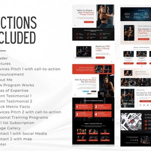 Fitness Coach Canva Website, Trainer Landing Page Design, Professional ...