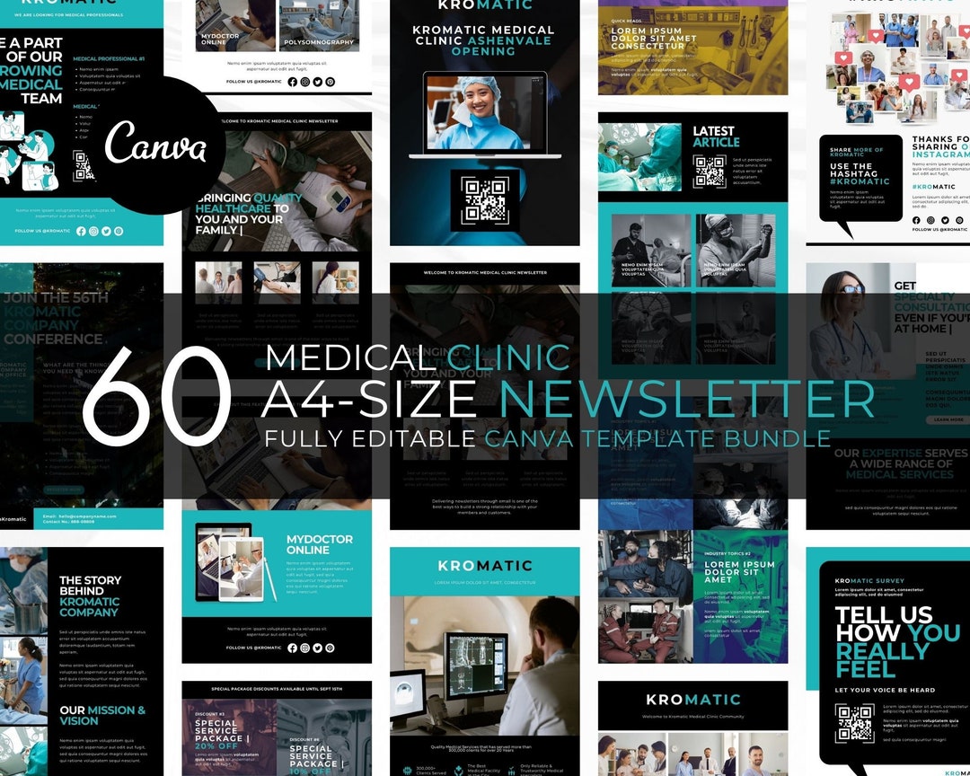 Medical Clinic Newsletter Template: Canva A4 Flyer (digital Download ...