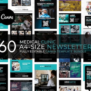 Medical Clinic Newsletter Template: Canva A4 Flyer (digital Download ...