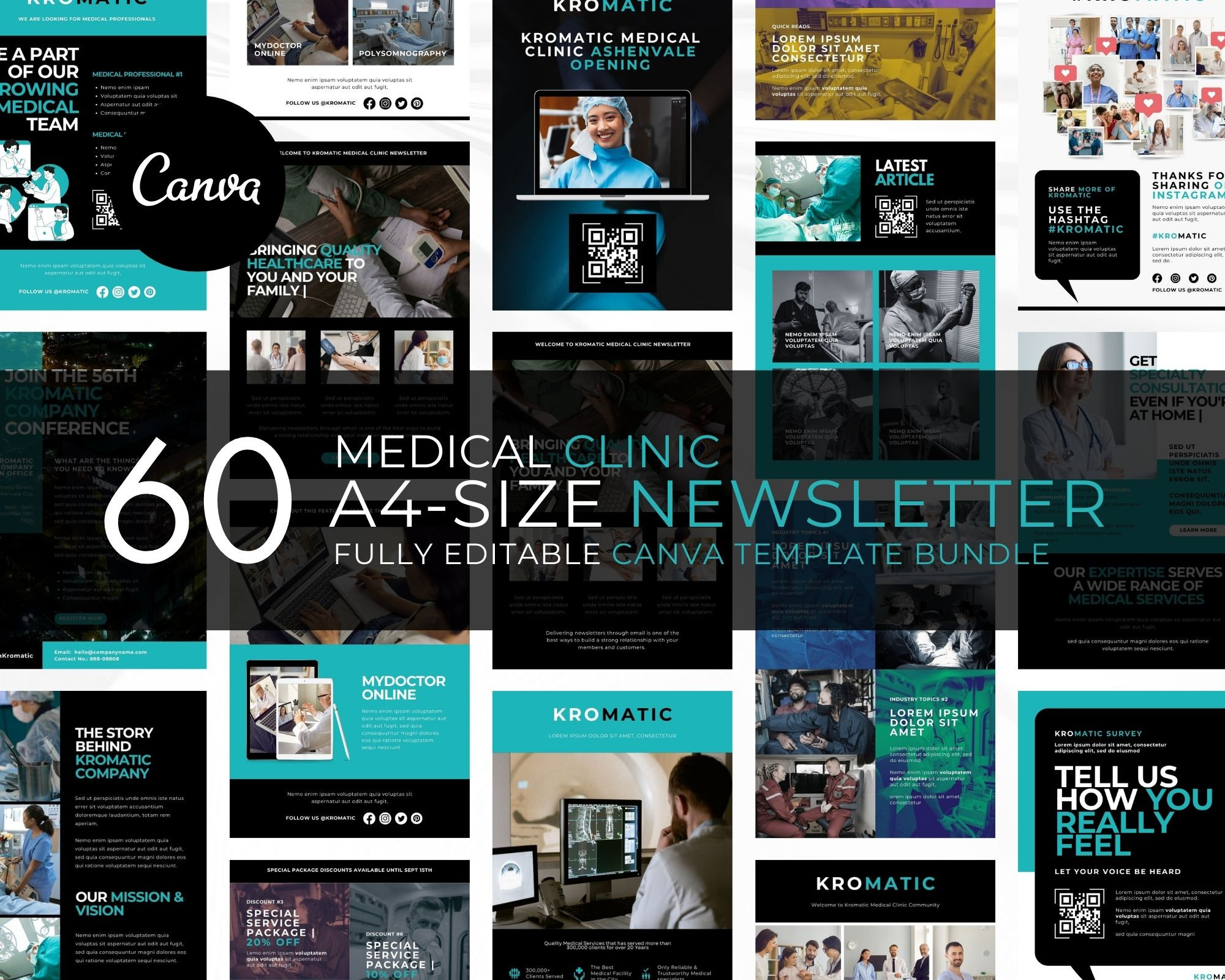 Medical Clinic Newsletter Template, Canva Newsletter Marketing Template ...