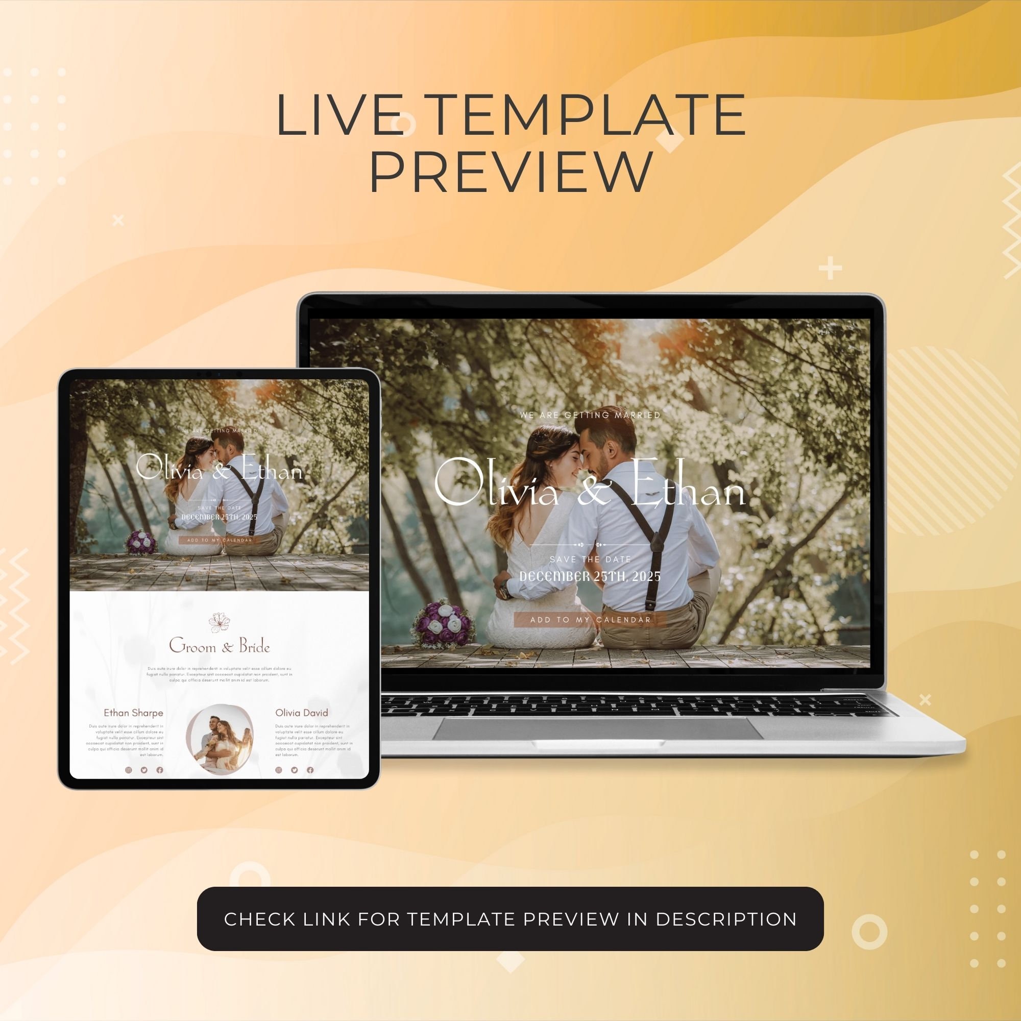 Wedding Invitation Canva Website Template, Wedding Landing Page Design ...