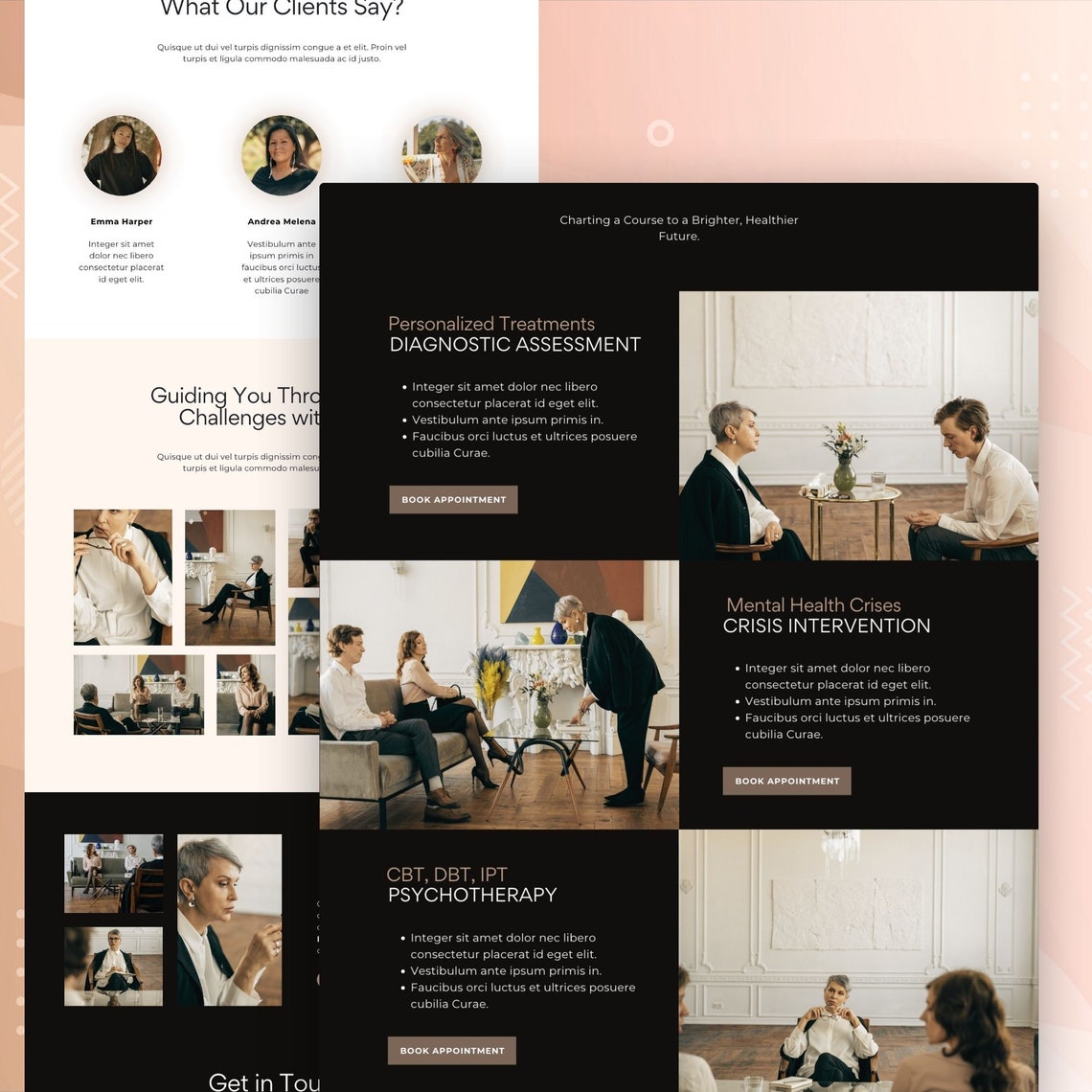 Psychiatrist Canva Website Template, Therapist Landing Page Design ...
