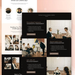 Psychiatrist Canva Website Template, Therapist Landing Page Design ...