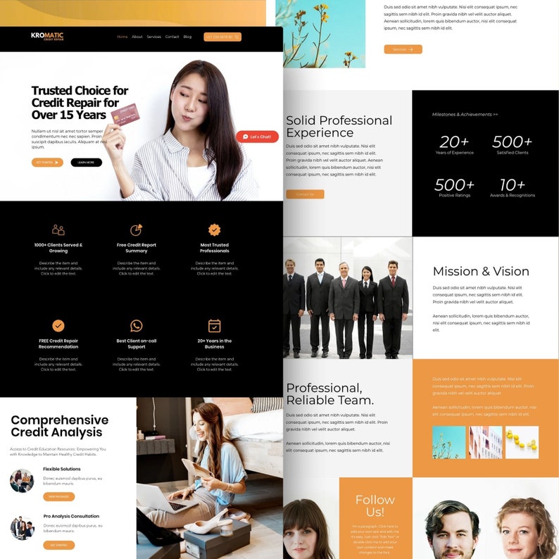 Credit Repair Wix Website Template: Professional Design (digital ...