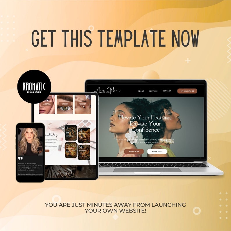 PMU Artist Website Template, Microblading Eyebrow Canva Website, Landing Page for Permanent ...