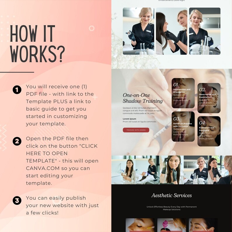 Nurse Injector Website Template, Botox and Filler Canva Website ...