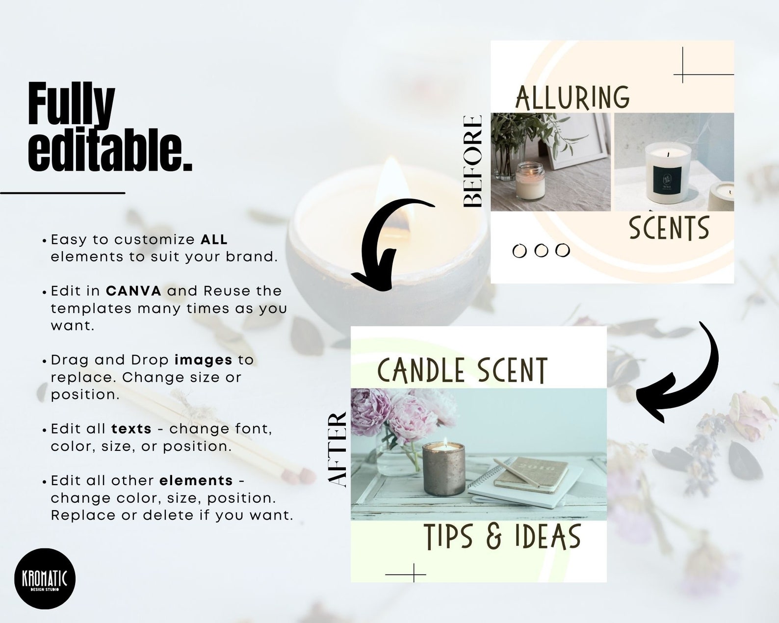 Candle Shop Social Media Bundle, Post Story Puzzle Highlight Cover ...