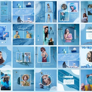 50 Blue Instagram Post Templates Canva, Woman Instagram Branding ...