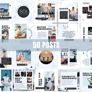 100 Insurance Agency Instagram Template Canva, Post and Story IG ...