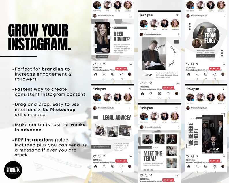 50 Instagram Post Template Canva, Lawyer Instagram Template ...