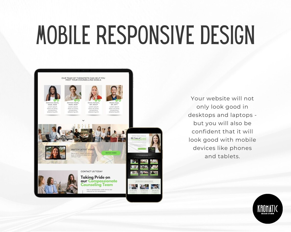 Counseling Canva Website Template, Therapist Landing Page Design ...