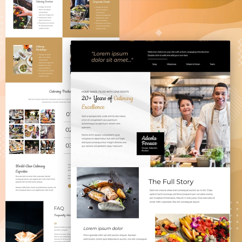 Elegant Food Catering Wix Website Template: Chef Webpage Design - Etsy