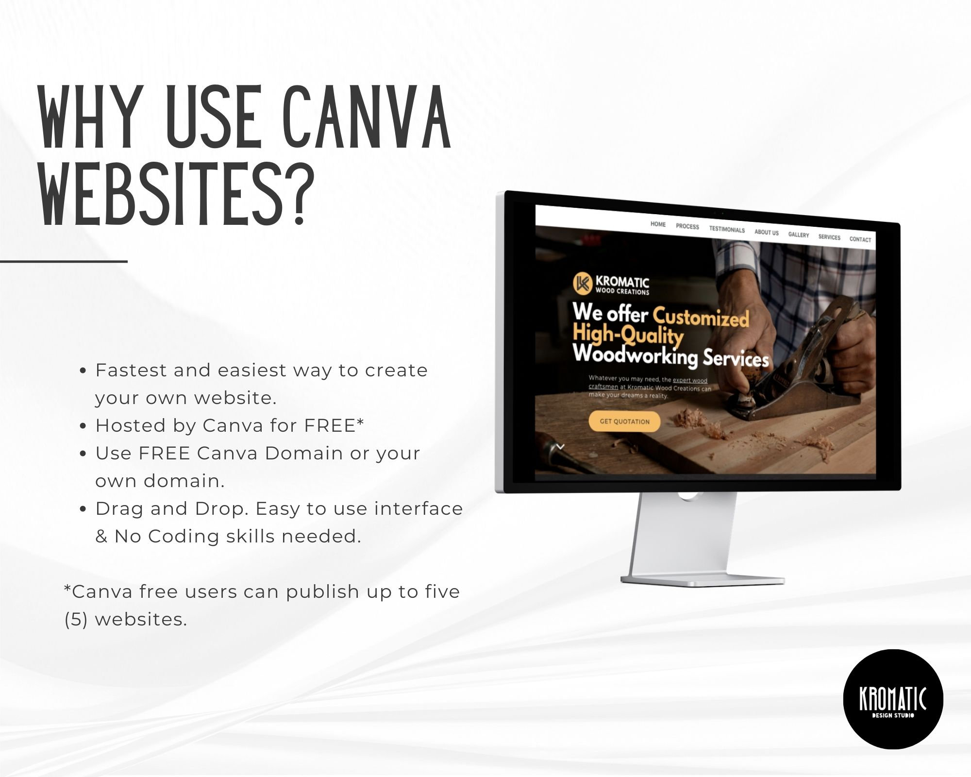 Woodworking Website Template: Wood Craftsmen Landing Page (canva) - Etsy