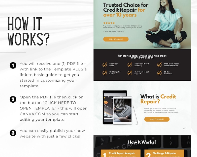 Credit Repair Website Template: Professional Canva Design - Etsy