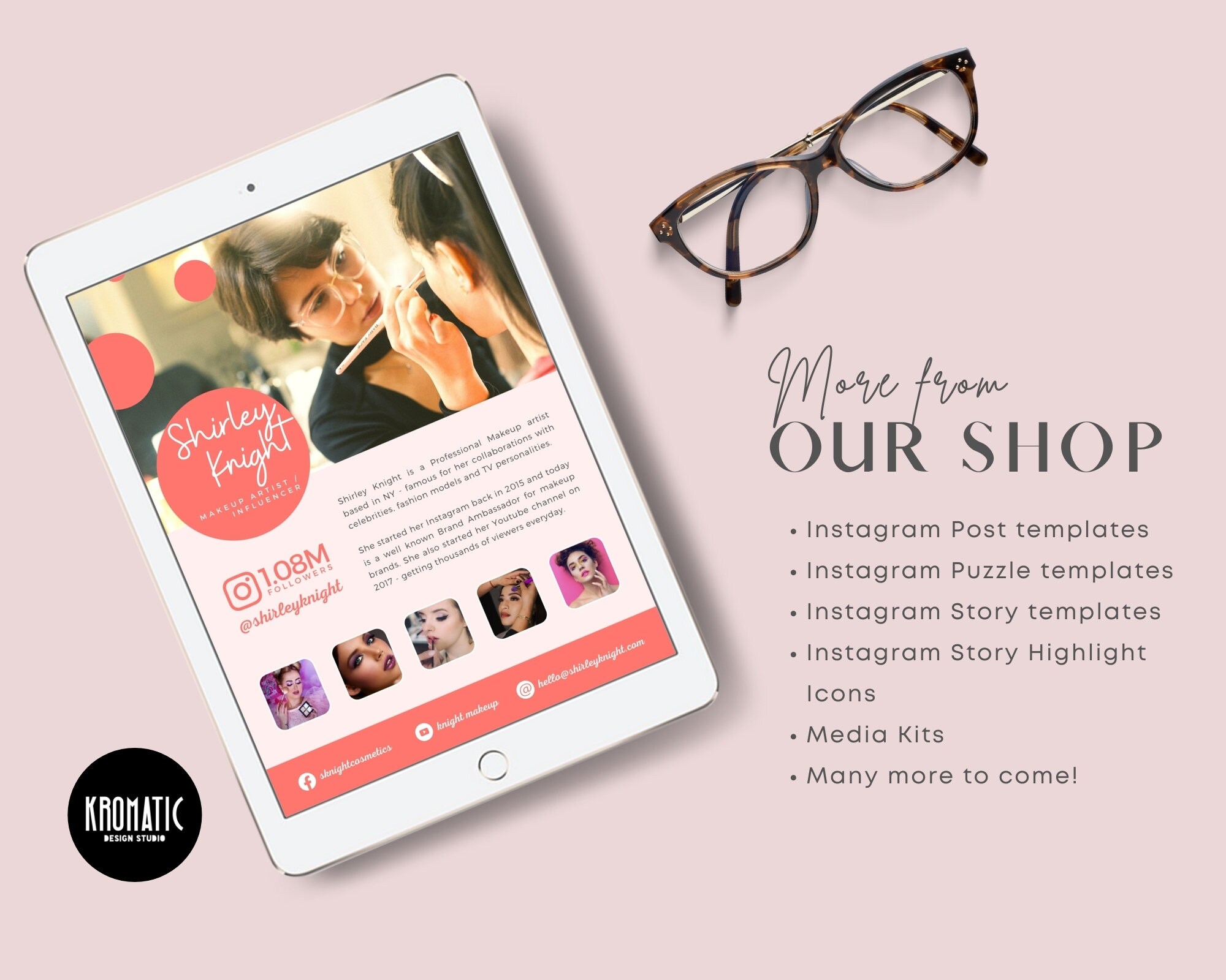 Instagram Influencer Media Kit Template: Canva Editable (digital ...