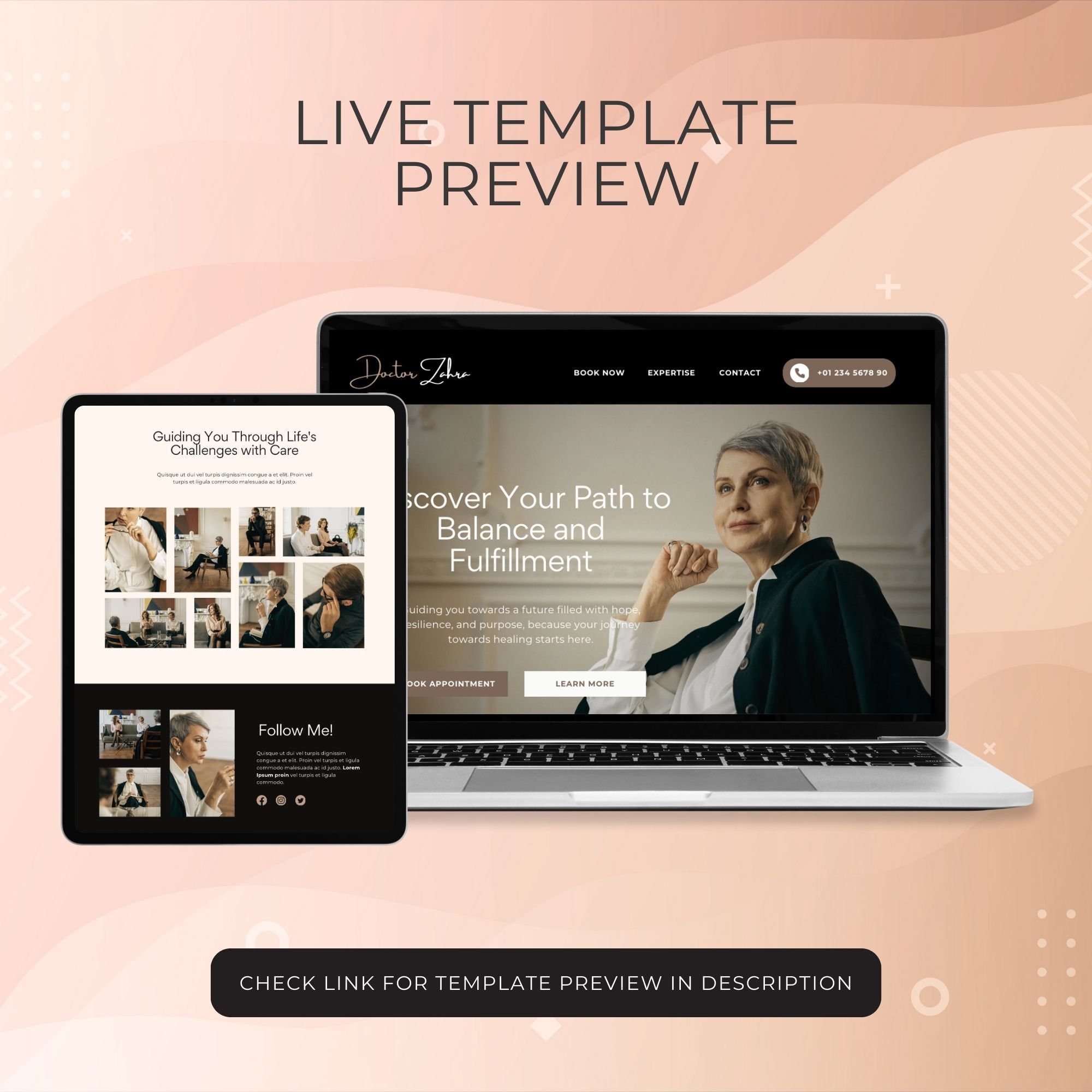 Psychiatrist Canva Website Template, Therapist Landing Page Design ...