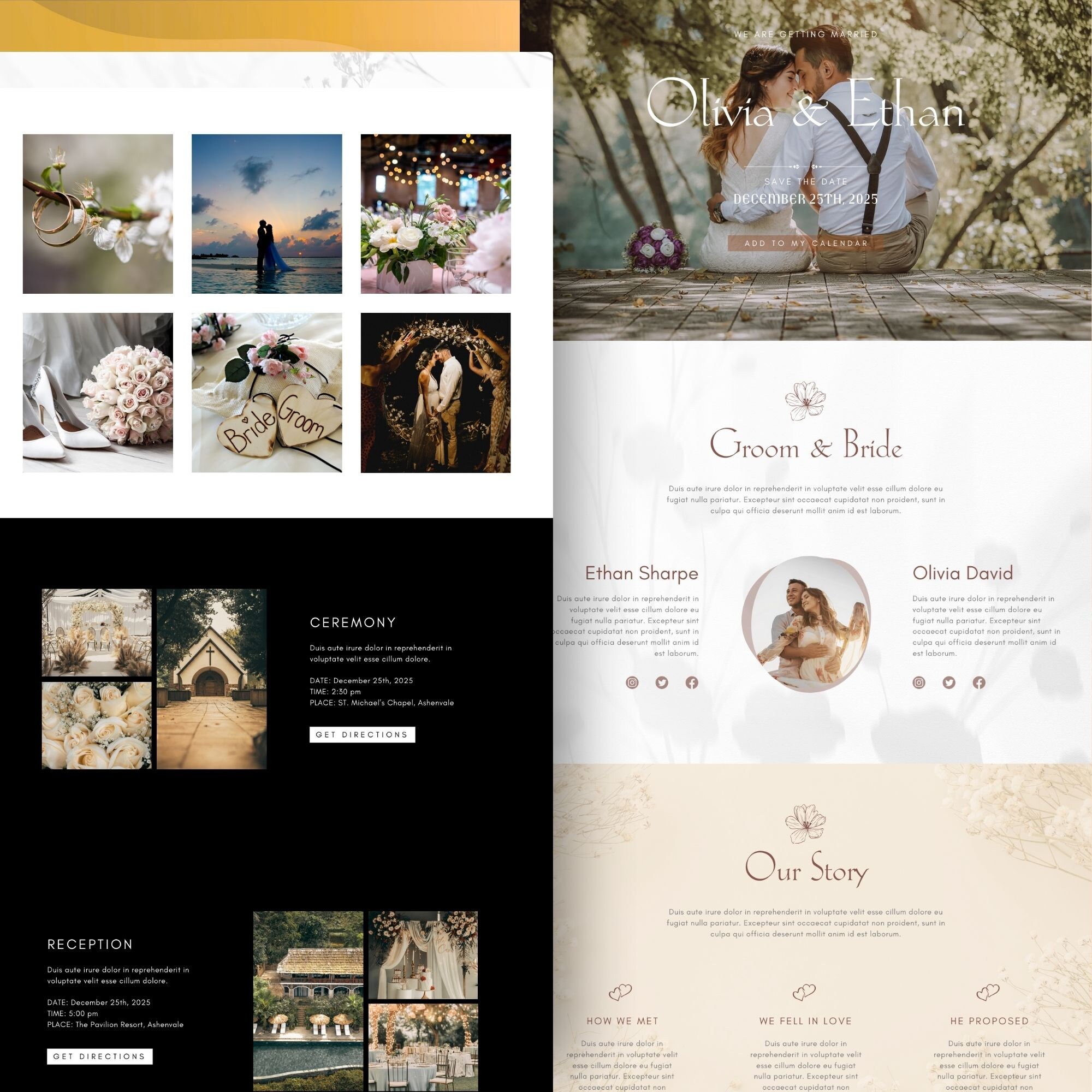 Wedding Invitation Canva Website Template, Wedding Landing Page Design ...