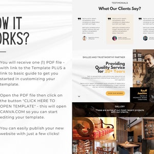 Woodworking Website Template: Wood Craftsmen Landing Page (canva) - Etsy