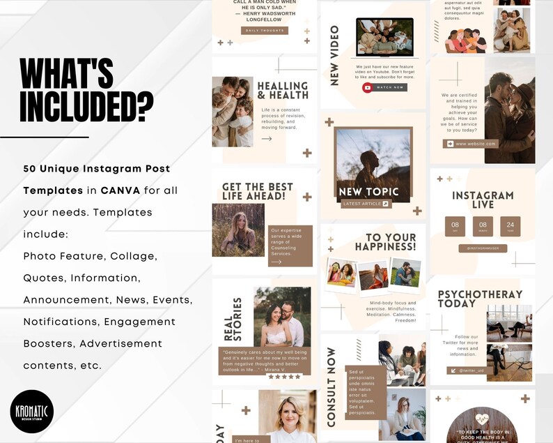 50 Instagram Post Template Canva, Therapist Instagram Template ...