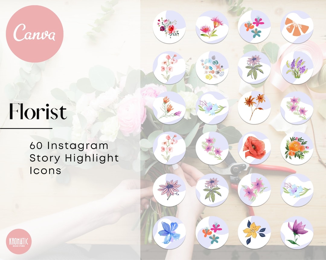 Flower Highlight Icons for Instagram, Florist Instagram Icon, Instagram ...