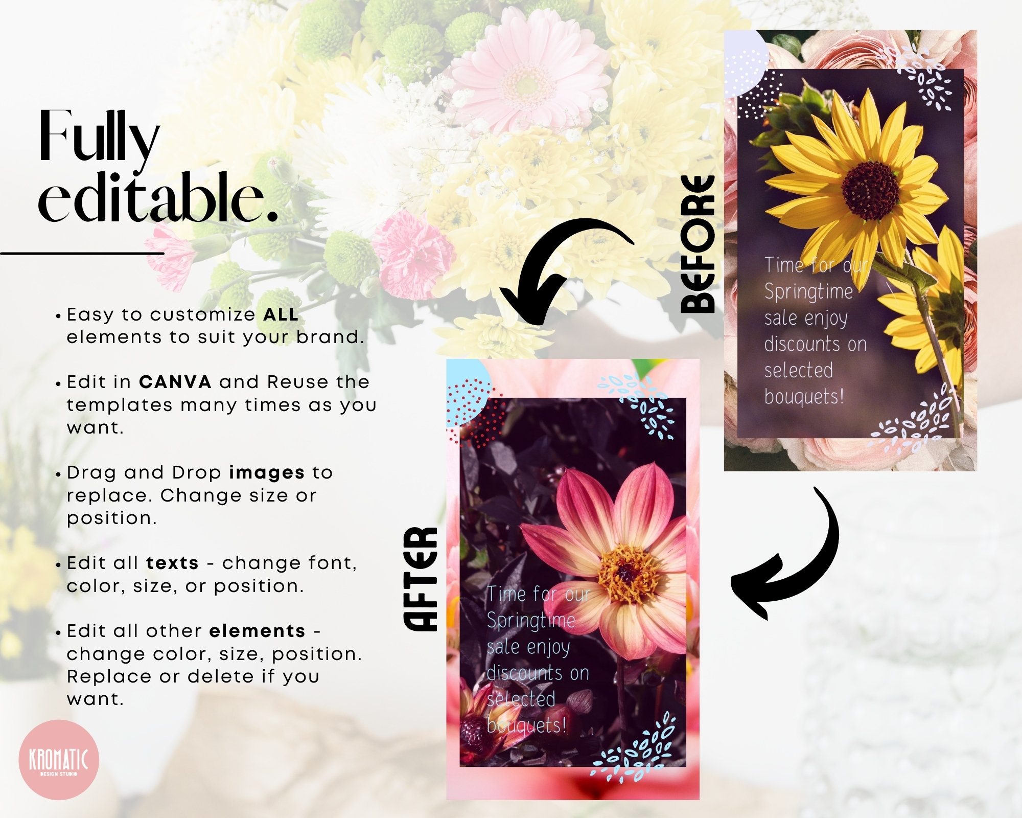 30 Florist Instagram Story Template, Flower Shop Instagram Template ...