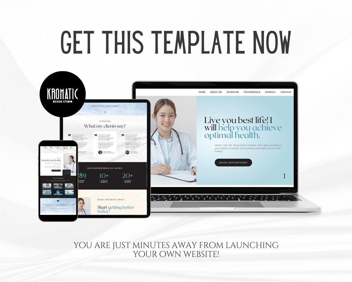 Medical Doctor Canva Website Template, Healthcare Canva Website Design ...