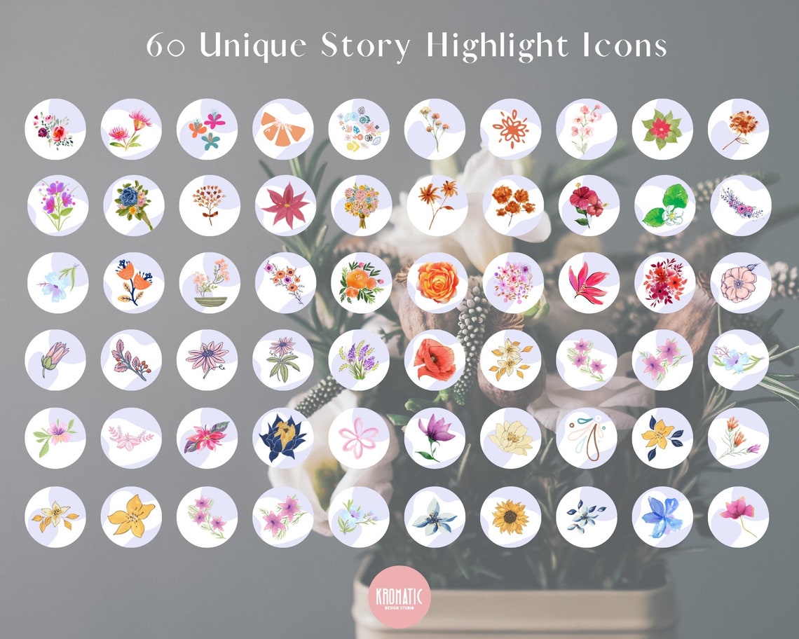 Flower Highlight Icons for Instagram, Florist Instagram Icon, Instagram ...