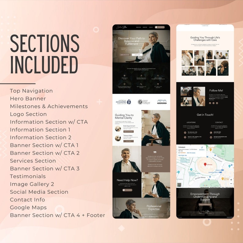 Psychiatrist Website Template: Therapist Landing Page (canva) - Etsy