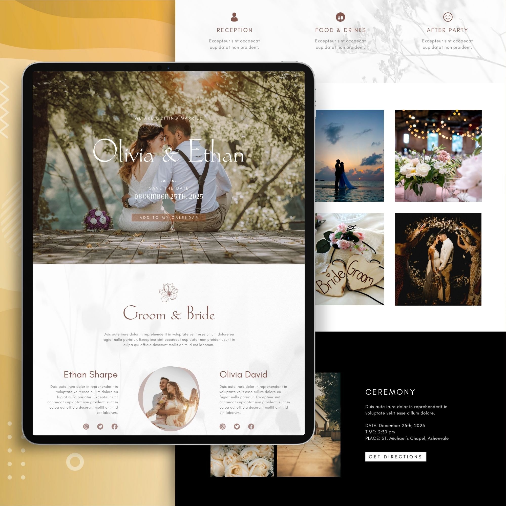 Wedding Invitation Canva Website Template, Wedding Landing Page Design ...