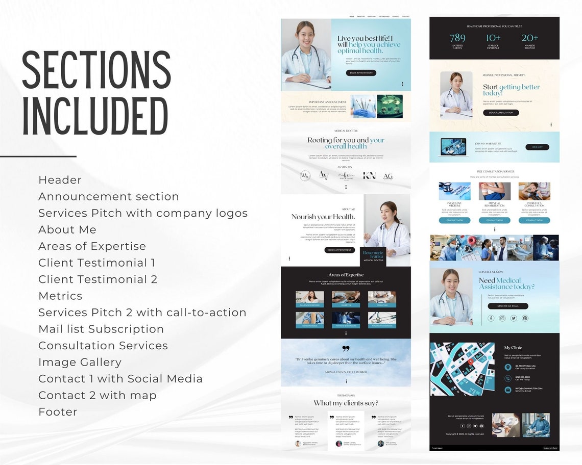 Medical Doctor Canva Website Template, Healthcare Canva Website Design ...