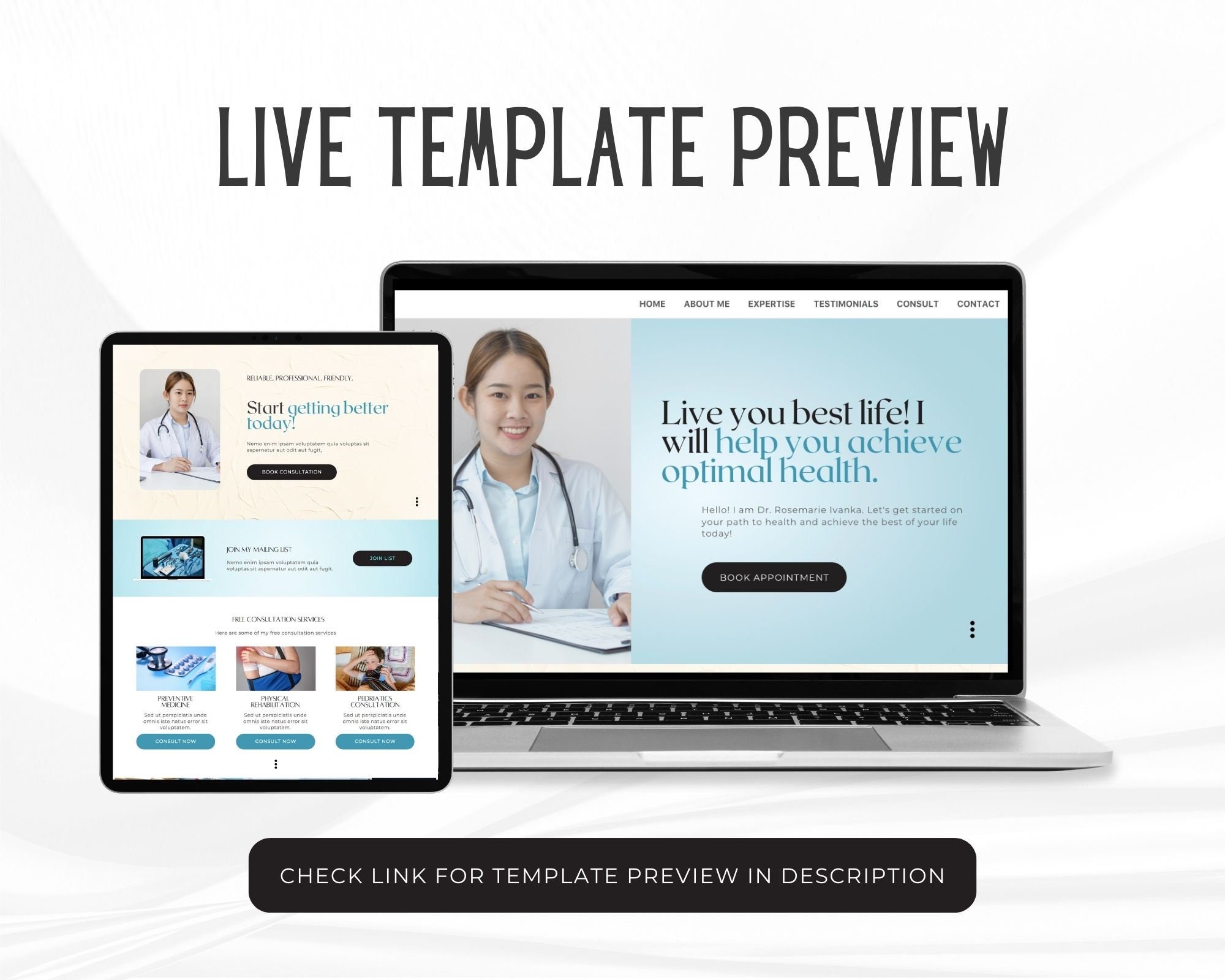 Medical Doctor Canva Website Template, Healthcare Canva Website Design ...
