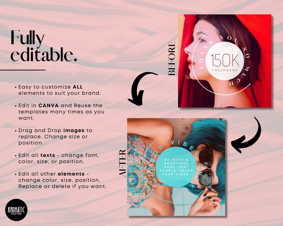 Red Instagram Post Templates: Canva Social Media Branding (digital ...
