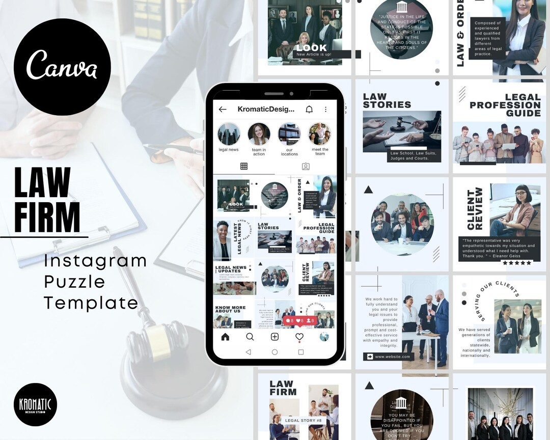 Law Office Instagram Puzzle Template, Lawyer Social Media Template ...