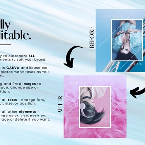 50 Blue Instagram Post Templates Canva, Woman Instagram Branding ...