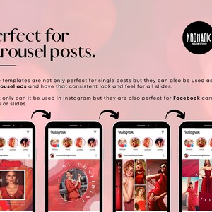 50 Red Instagram Post Templates for Canva, Social Media Post, Girl ...