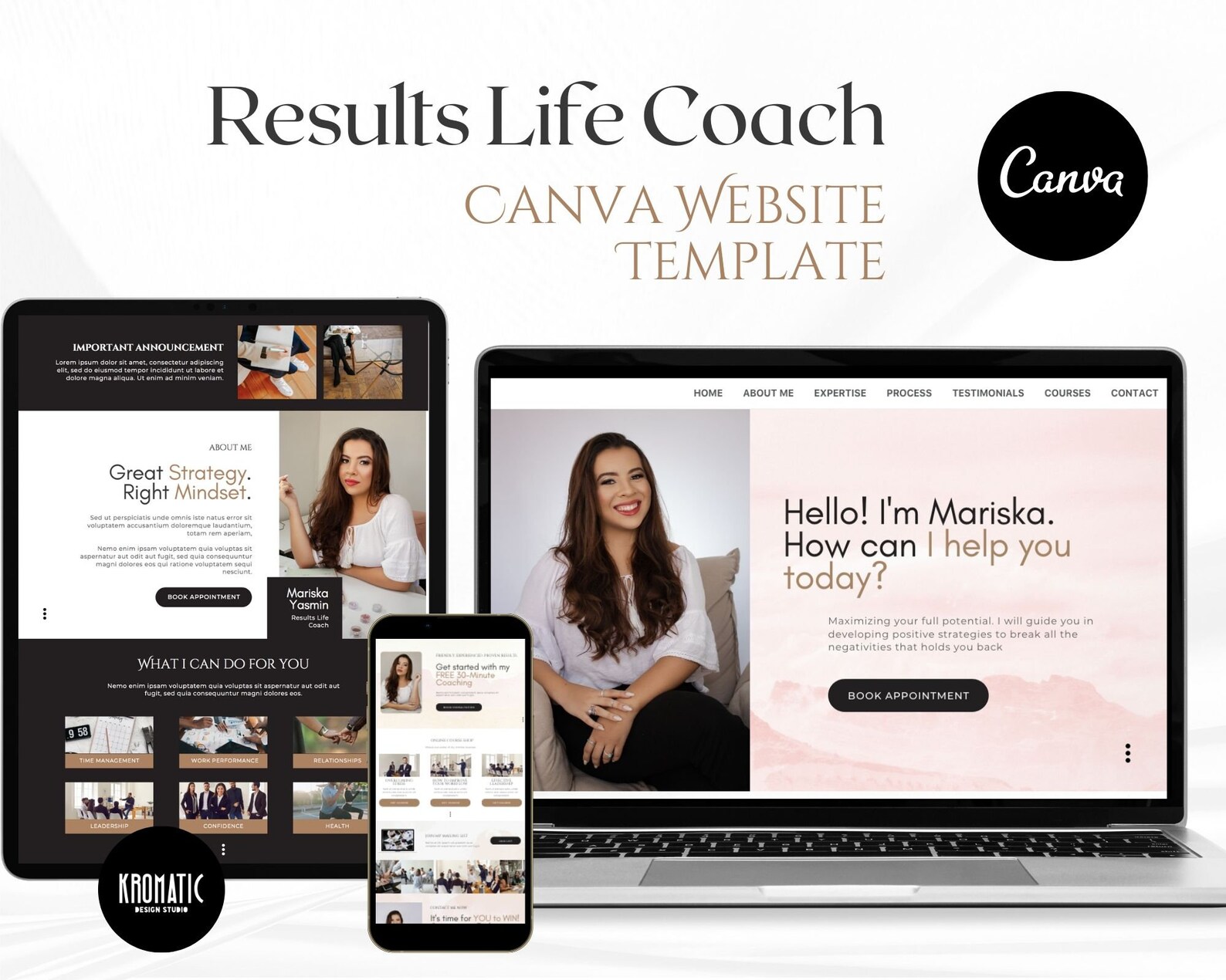 Life Coach Canva Website Template, Results Coach Landing Page Design ...