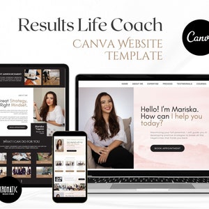 Life Coach Canva Website Template, Results Coach Landing Page Design ...