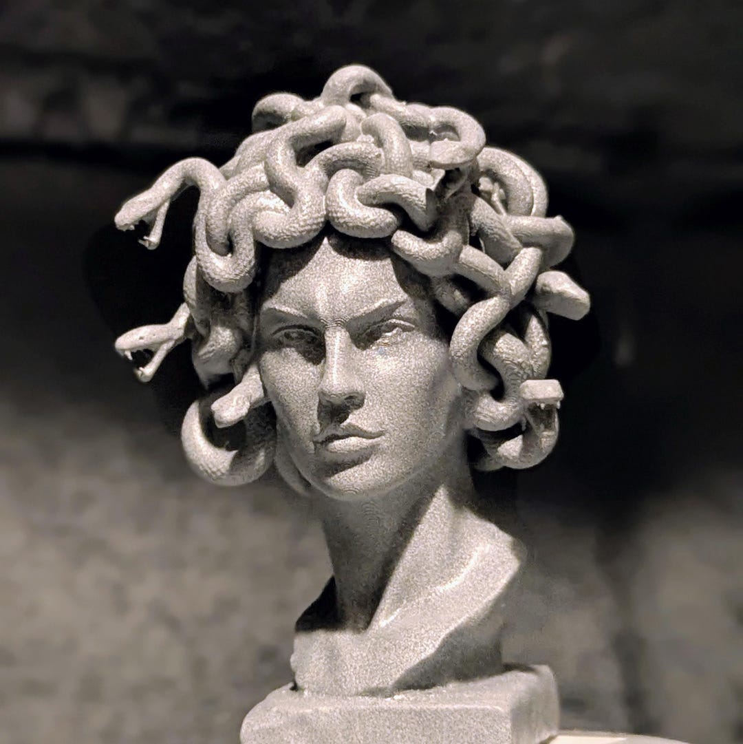 Medusa Bust (75 Mm) - Greek Mythology Statue - Hand-finished Unique ...