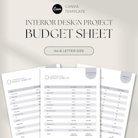 Interior Design Budget Sheet Template | Budget Spreadsheet for Interior ...