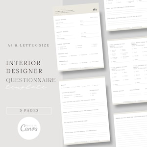 Interior Designer Client Questionnaire Template | Onboarding Questions ...
