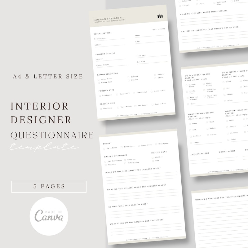 Interior Design Form - Etsy