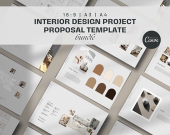 Interior Design Project Proposal & Mood Board Canva Template, Professional Template Made for ...